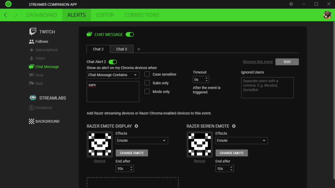 How to use the Razer Emote Display