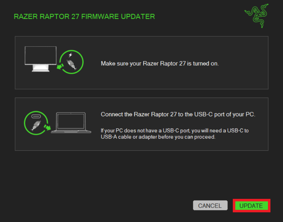 Razer Raptor 27 Firmware Updater | RZ39-0276