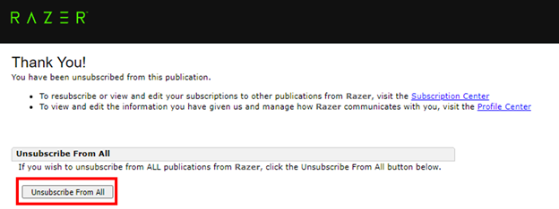 How to manage emails that you receive from Razer