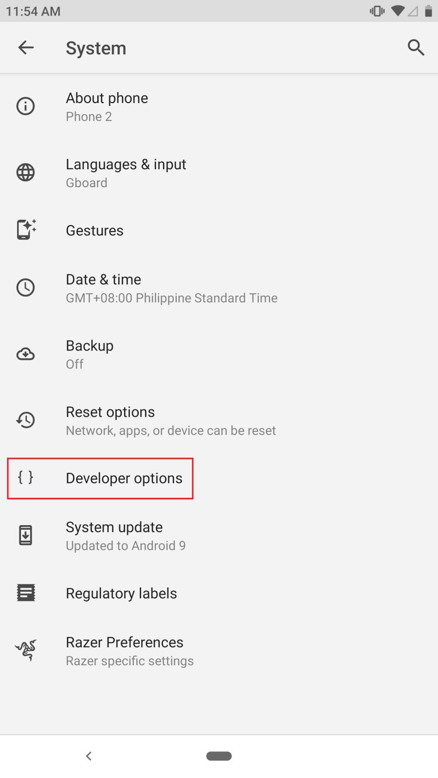 How to enable Developer Options on the Razer Phone