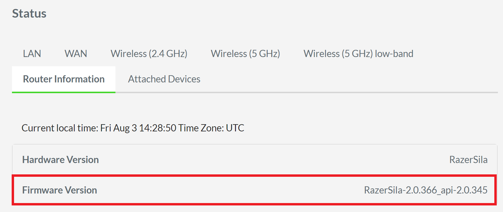 How to check the firmware version on the Razer Sila