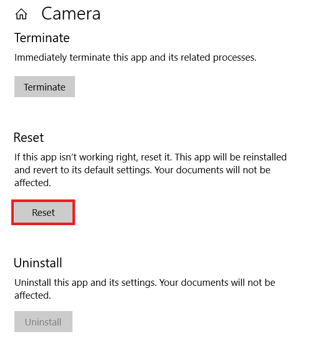 The Windows Camera App does not launch after a Windows update