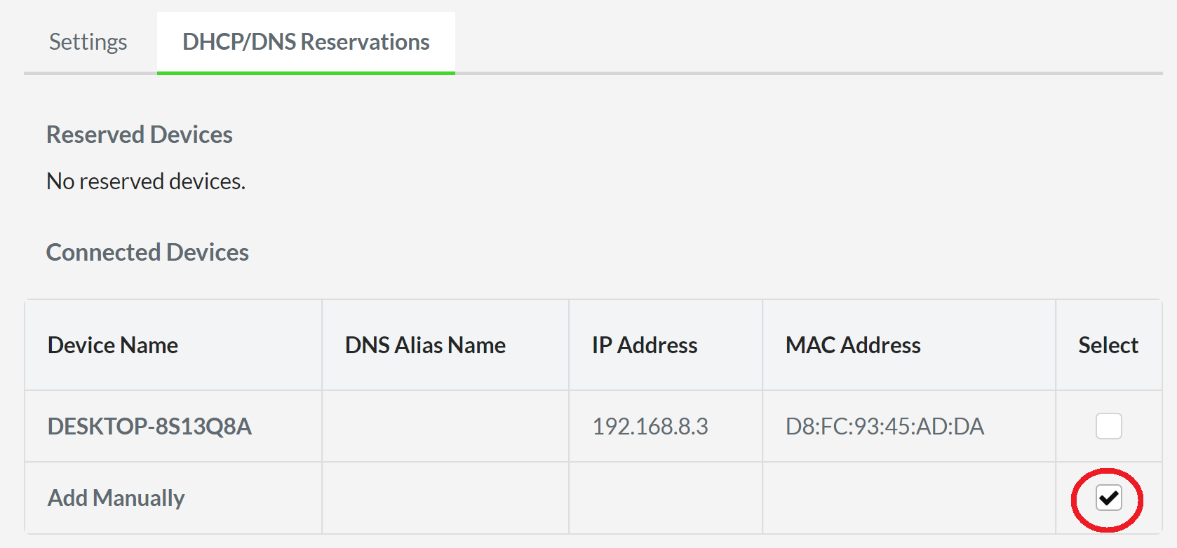 How to configure DHCP reservation on the Razer Sila
