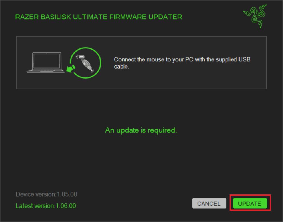 Razer Basilisk Ultimate Firmware Updater | RZ01-03170