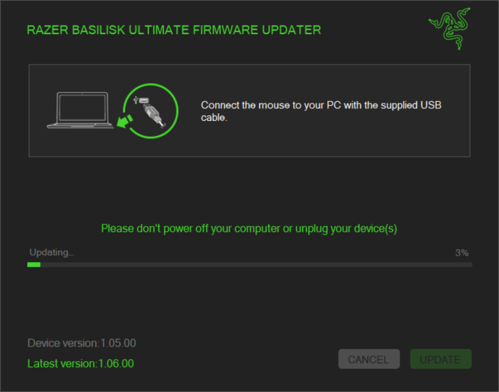 Razer Basilisk Ultimate Firmware Updater | RZ01-03170