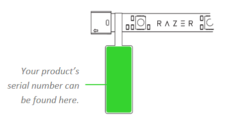 How to find the serial, product, or part number on a Razer device