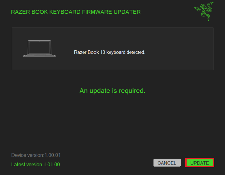 Razer Book 13" Keyboard Firmware Updater | RZ09-0357x