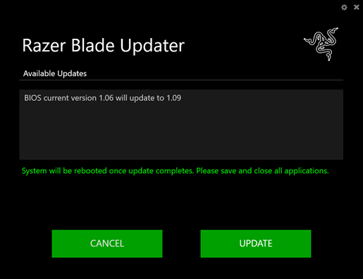 Razer Blade 15" Advanced (2021) BIOS Updater | RZ09-0409