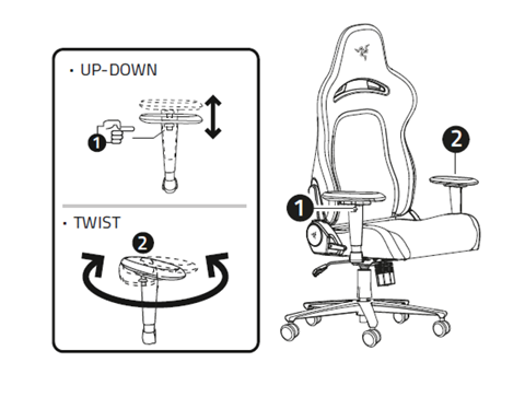 How to adjust the height, backseat, seat tilt, and armrests on a Razer ...