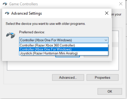 Unable to use the Xbox controller in a game when connected to an analog ...