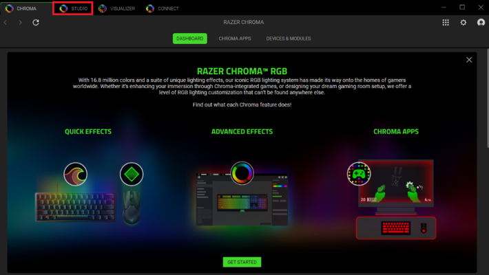 How to add lighting effects on Razer Chroma Studio