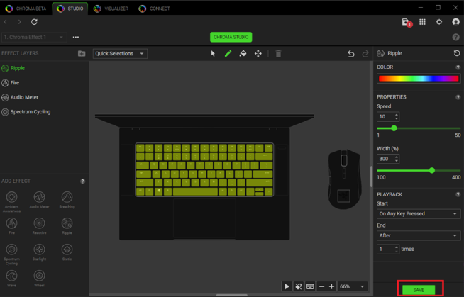 How to add lighting effects on Razer Chroma Studio