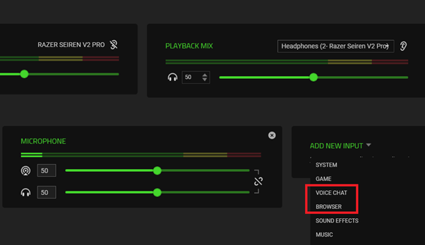 How to route your application audio to the input channel