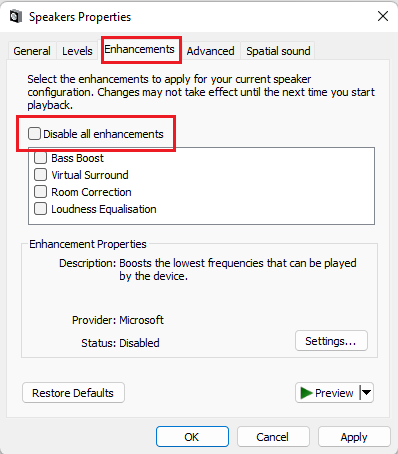 I am having poor audio quality or the THX Spatial Audio toggle has no ...