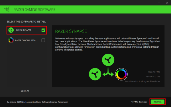 How to install or upgrade Razer Synapse