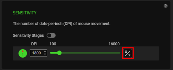How to adjust the DPI setting on a Razer mouse through Razer Synapse