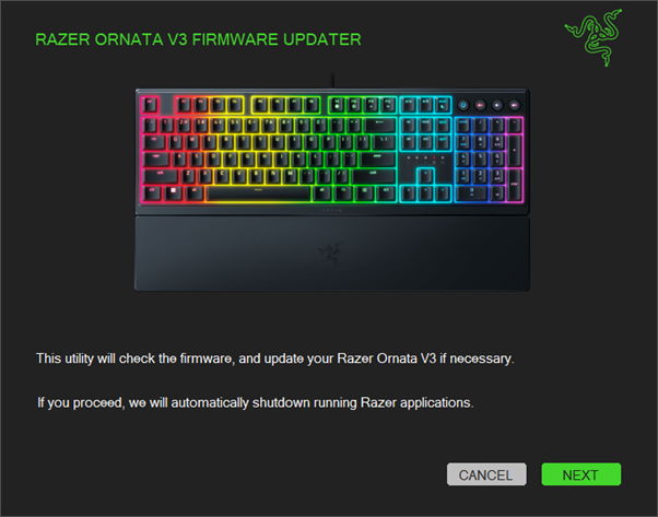 Razer Ornata V3 Firmware Updater | RZ03-0446x