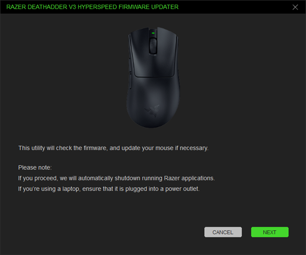 Razer Deathadder V3 Hyperspeed Firmware Updater | Rz01-05140
