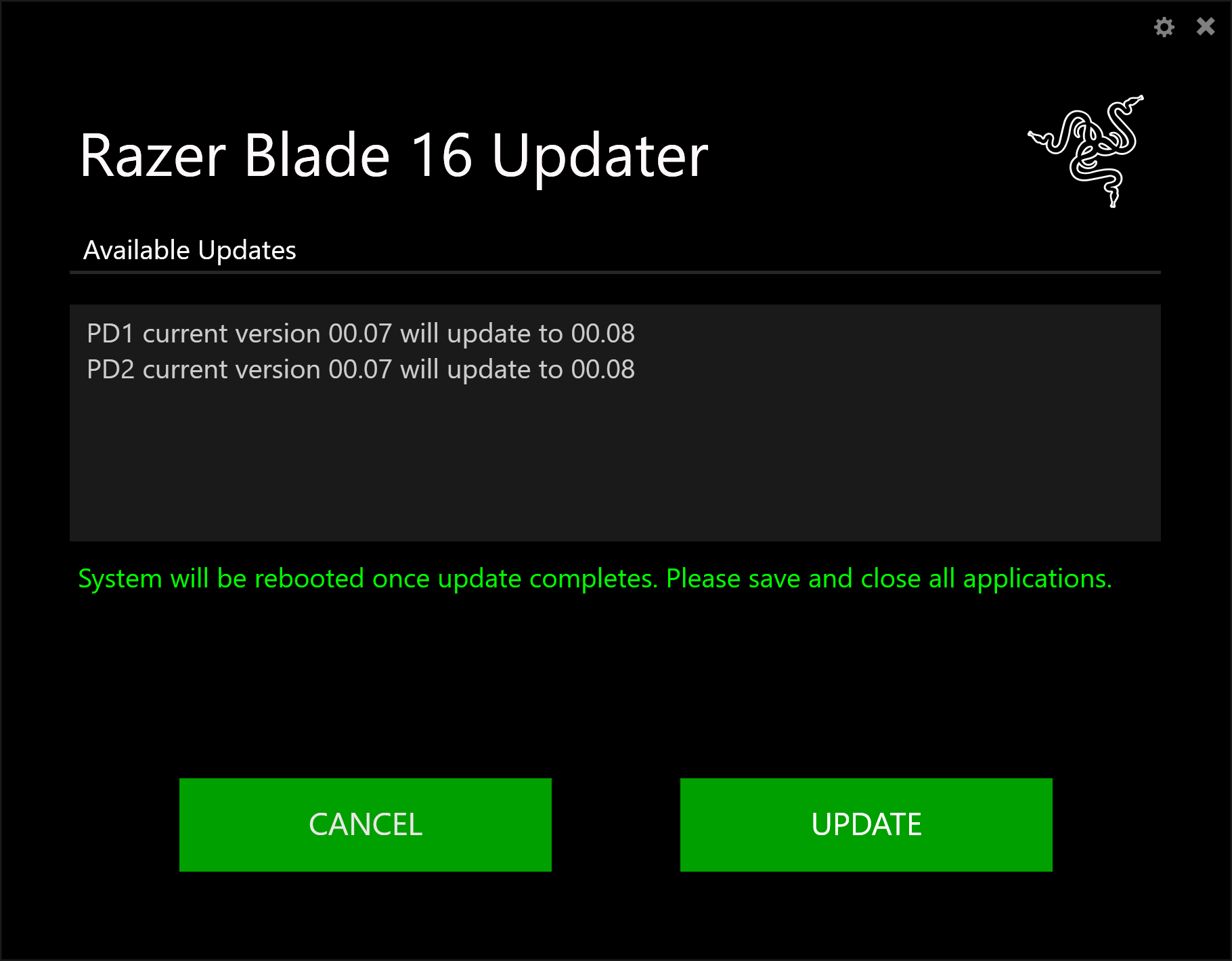 Razer Blade 16" (2024) PD Firmware Updater | RZ09-0510x