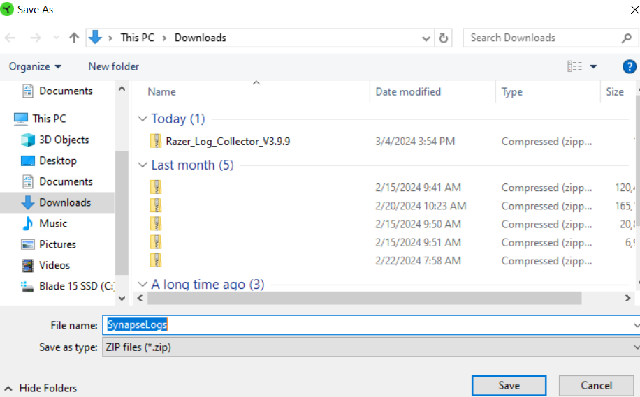 How to gather Razer Synapse logs from a PC