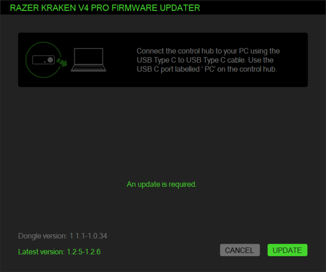 Razer Kraken V4 Pro Firmware Updater | RZ04-0516