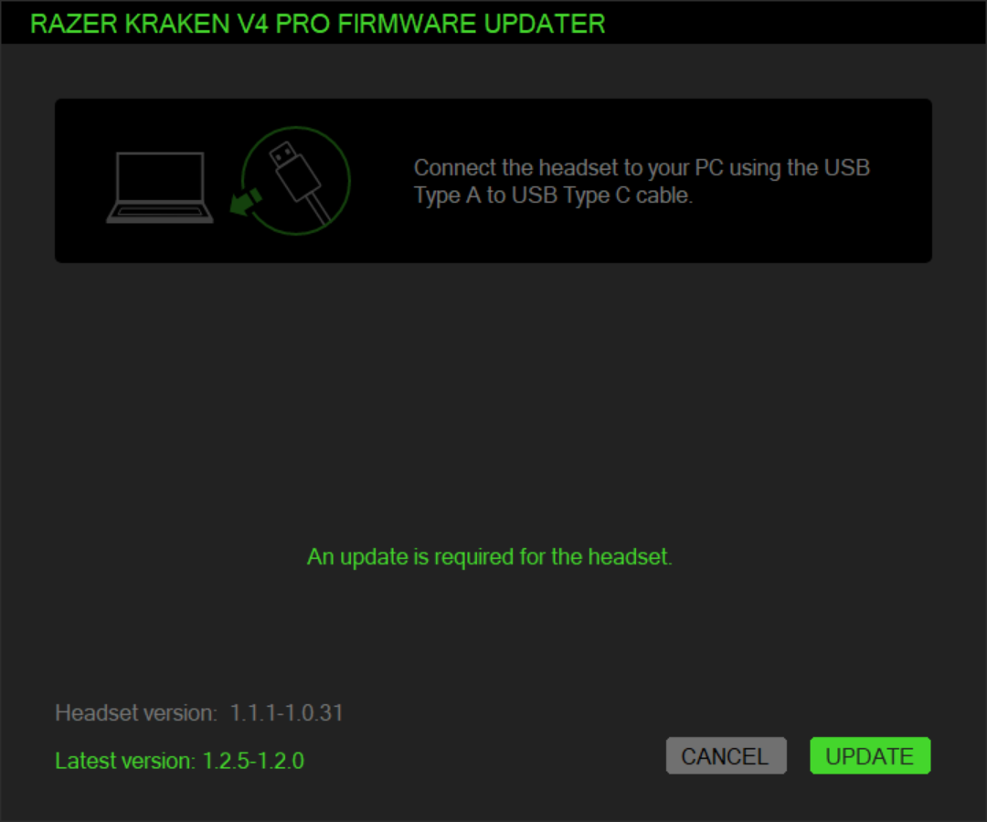 Razer Kraken V4 Pro Firmware Updater | RZ04-0516