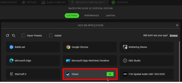 How to assign app-specific button mappings to your Razer Pro Click V2 mouse
