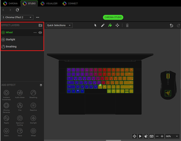 How to create multiple chroma effects on a Razer mouse