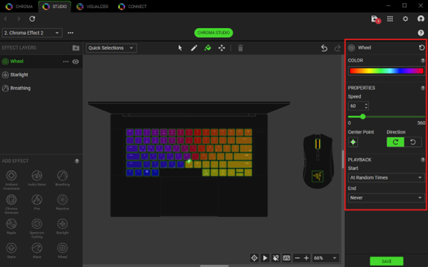 How to create multiple chroma effects on a Razer mouse