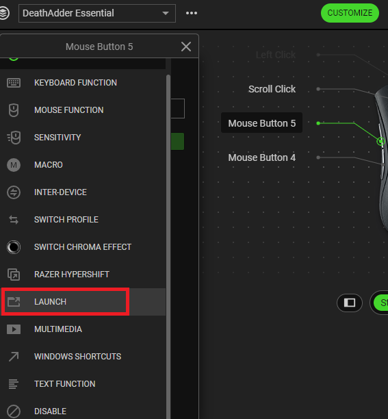 How to launch programs with a Razer mouse