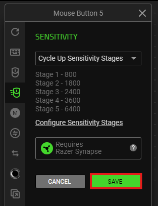 How to enable the Cycle Up or Down Sensitivity Stages feature on a ...