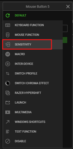 How to enable the Sensitivity Clutch on a Razer mouse