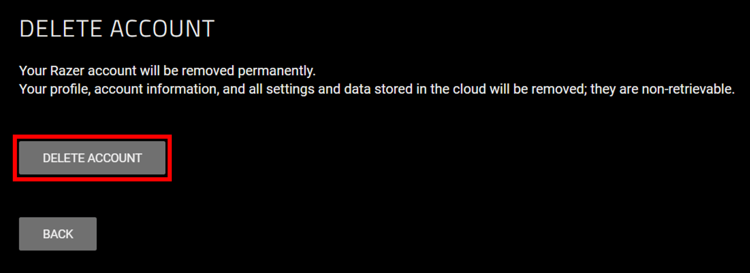 How to delete a Razer Synapse account