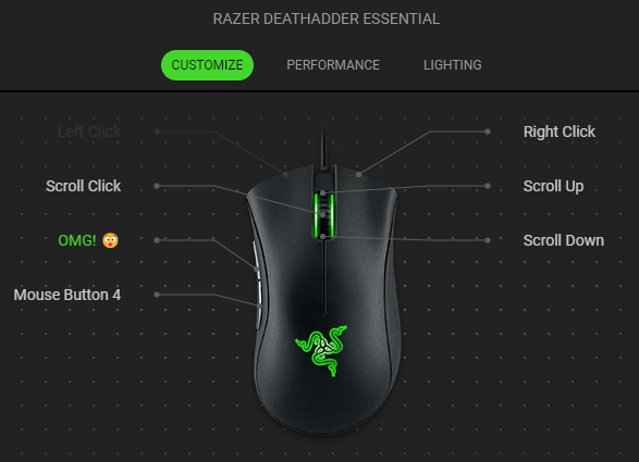 How to use the Text Function feature on a Razer mouse