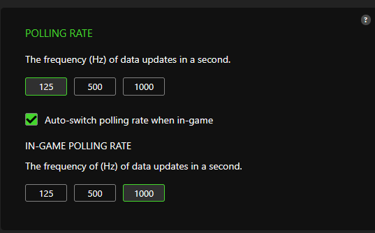 How to adjust the polling rate on a Razer mouse