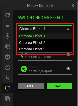 How to assign Switch Chroma Effect function on your Razer mouse