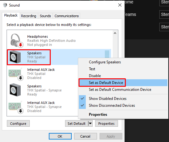 How to use the THX Spatial as a playback device