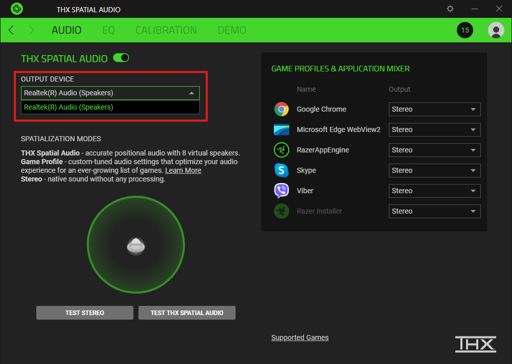 How to use the THX Spatial as a playback device