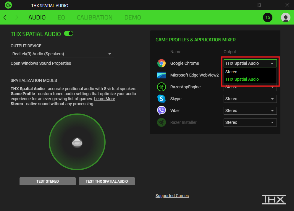 How to use the THX Spatial as a playback device