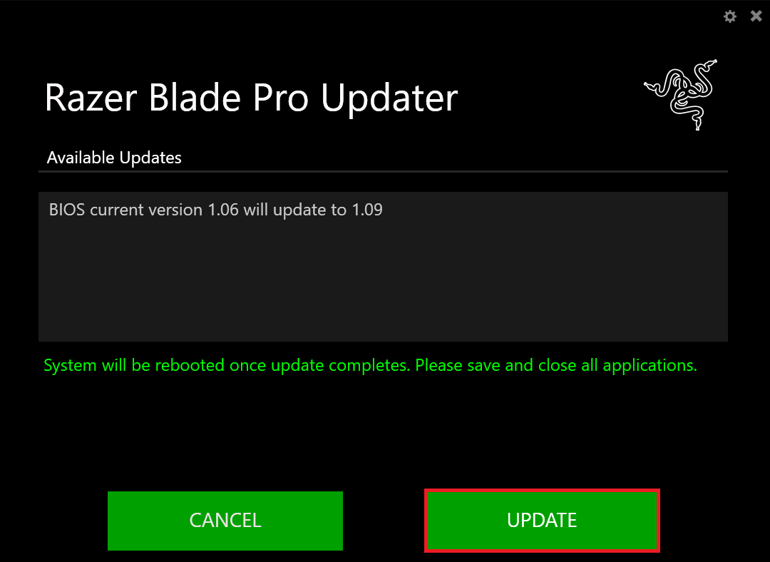 Razer Blade 17" (2022) BIOS Updater | RZ09-0423