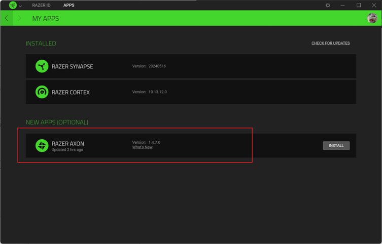How to install the Razer Axon