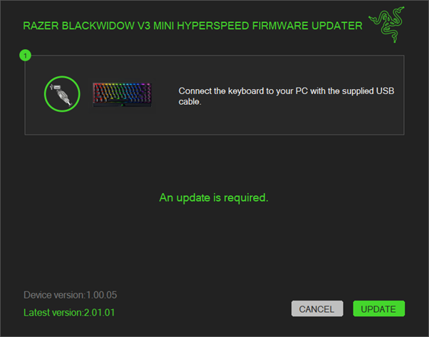 Razer BlackWidow V3 Mini HyperSpeed Firmware Updater | RZ03-03890
