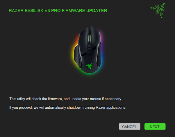 Razer Basilisk V3 Pro Firmware Updater | RZ01-04620