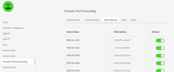 Overview of the Razer Sila web user interface