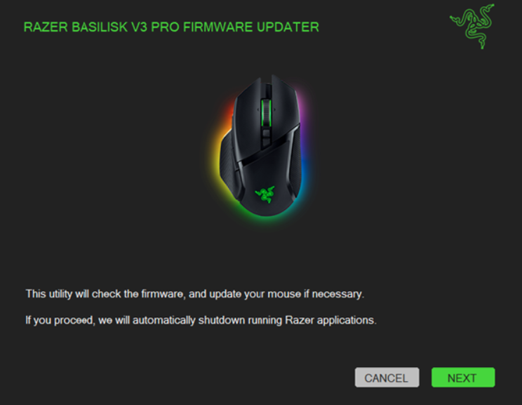 Razer Basilisk V3 Pro Firmware Updater | RZ01-04620
