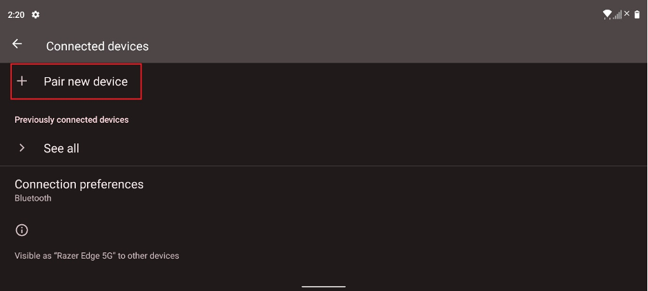 How to connect or pair to a Bluetooth device on the Razer Edge