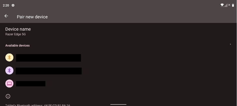 How to connect or pair to a Bluetooth device on the Razer Edge