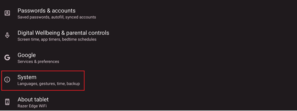 How to reset the Razer Edge to default system settings